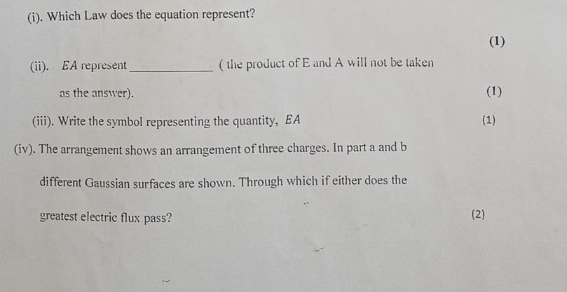 Solved (i). ﻿Which Law does the equation represent?(ii). ﻿EA | Chegg.com