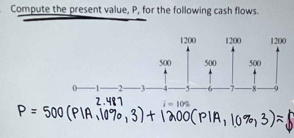 Solved Compute the present value, P, ﻿for the following cash | Chegg.com