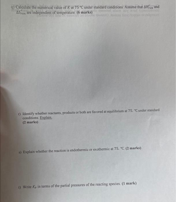 Solved towing chemical reaction- a) Balance the above | Chegg.com