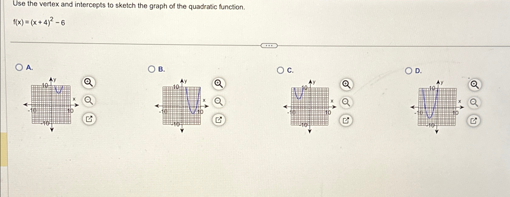 Use the vertex and intercepts to sketch the graph of | Chegg.com