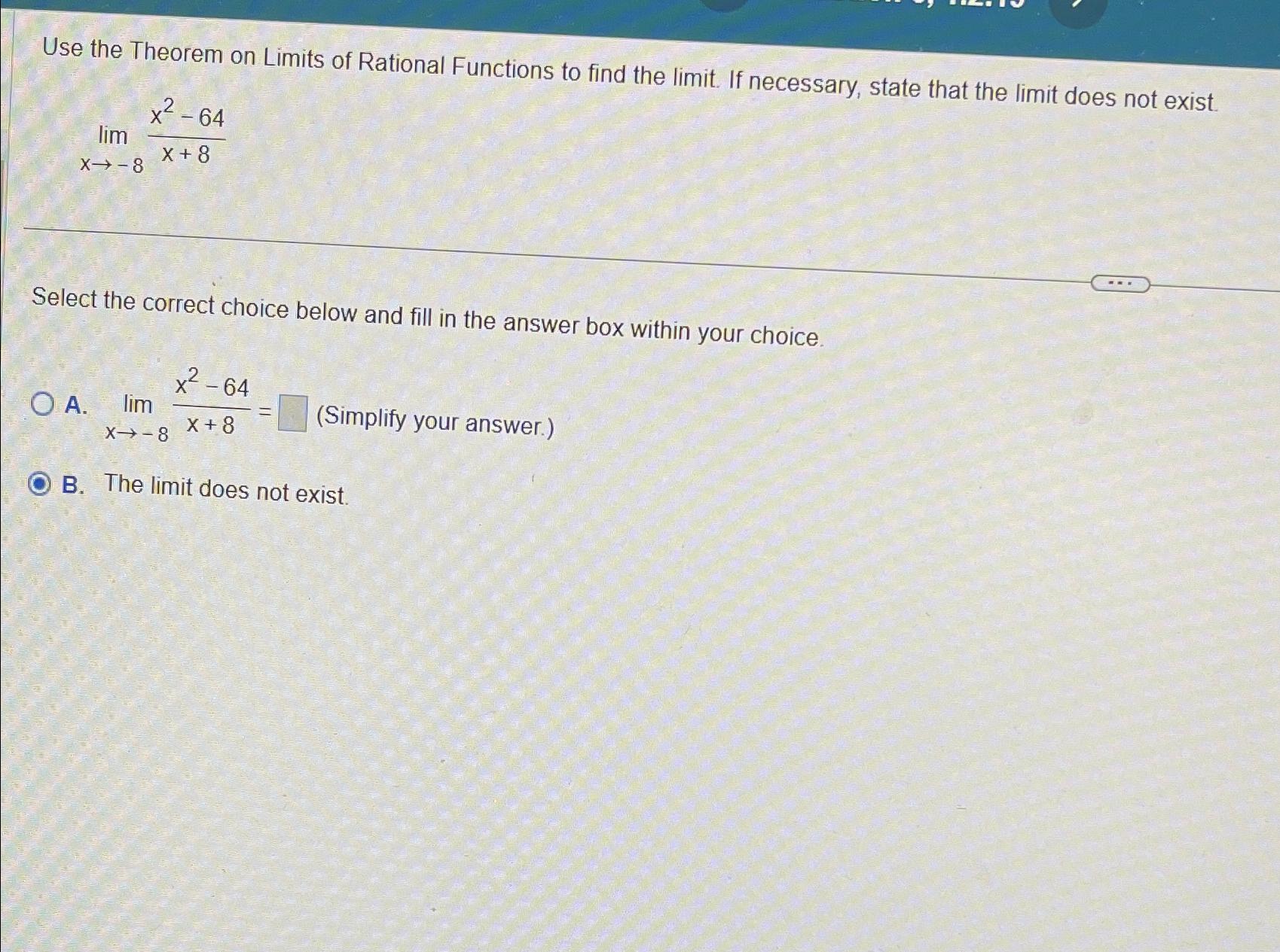 Solved Use the Theorem on Limits of Rational Functions to | Chegg.com
