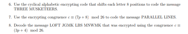 Solved 6 Use The Cyclical Alphabetic Encrypting Code That 2456