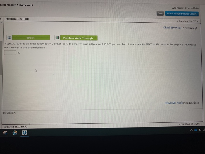 Solved hent: Module 5 Homework Assignment Score: 40.00% Save | Chegg.com