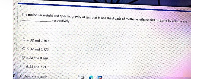 Solved The molecular weight and specific gravity of gas that | Chegg.com