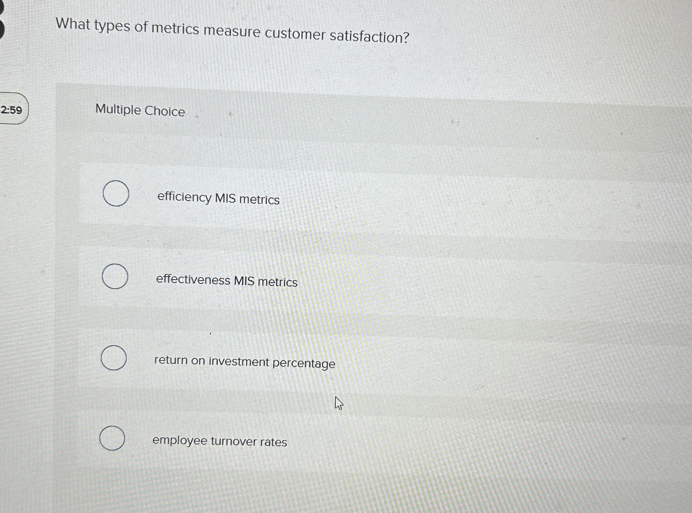 Solved What types of metrics measure customer | Chegg.com