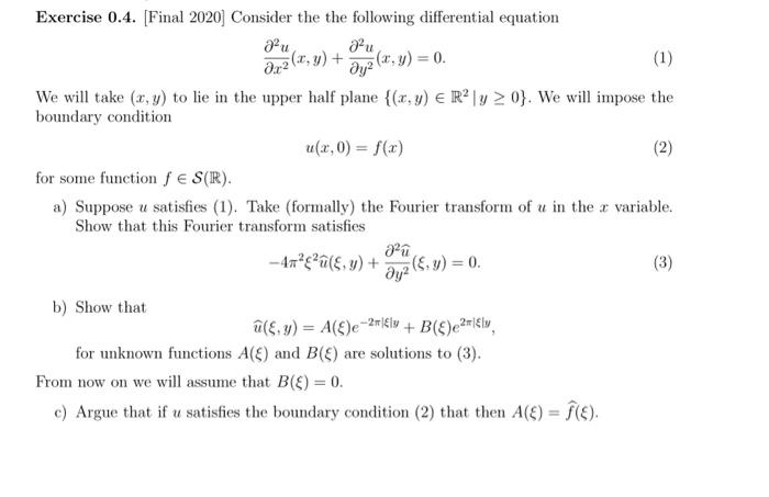 Solved Exercise 0.4. [Final 2020] Consider the the following | Chegg.com