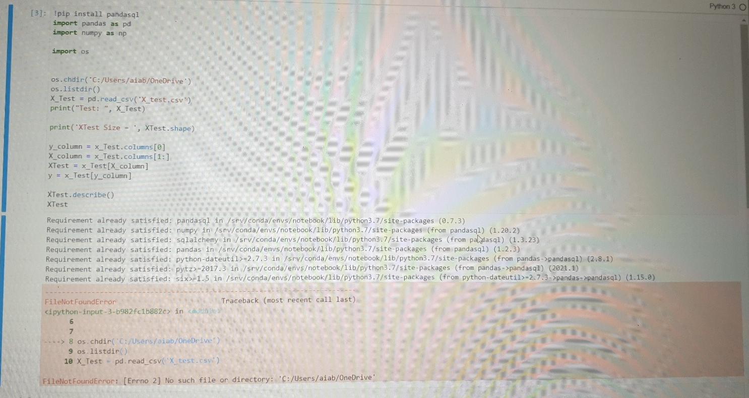 Solved my code on jupiter does not find files I've tried so | Chegg.com