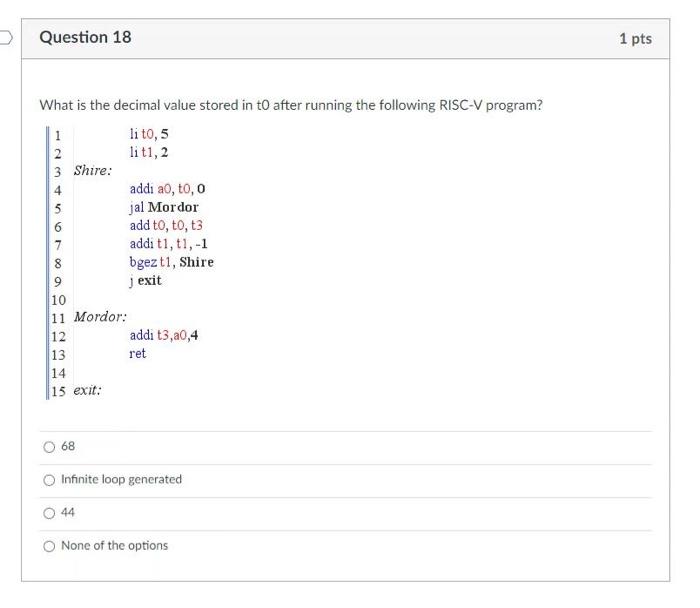 Solved What is the decimal value stored in tO after running | Chegg.com