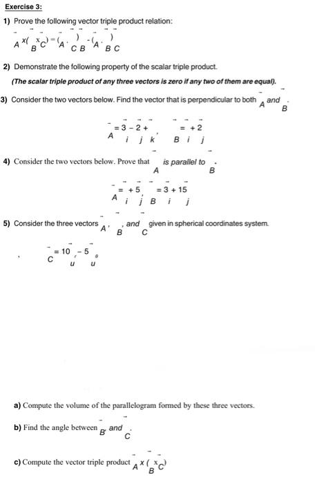 1) Prove the following vector triple product | Chegg.com