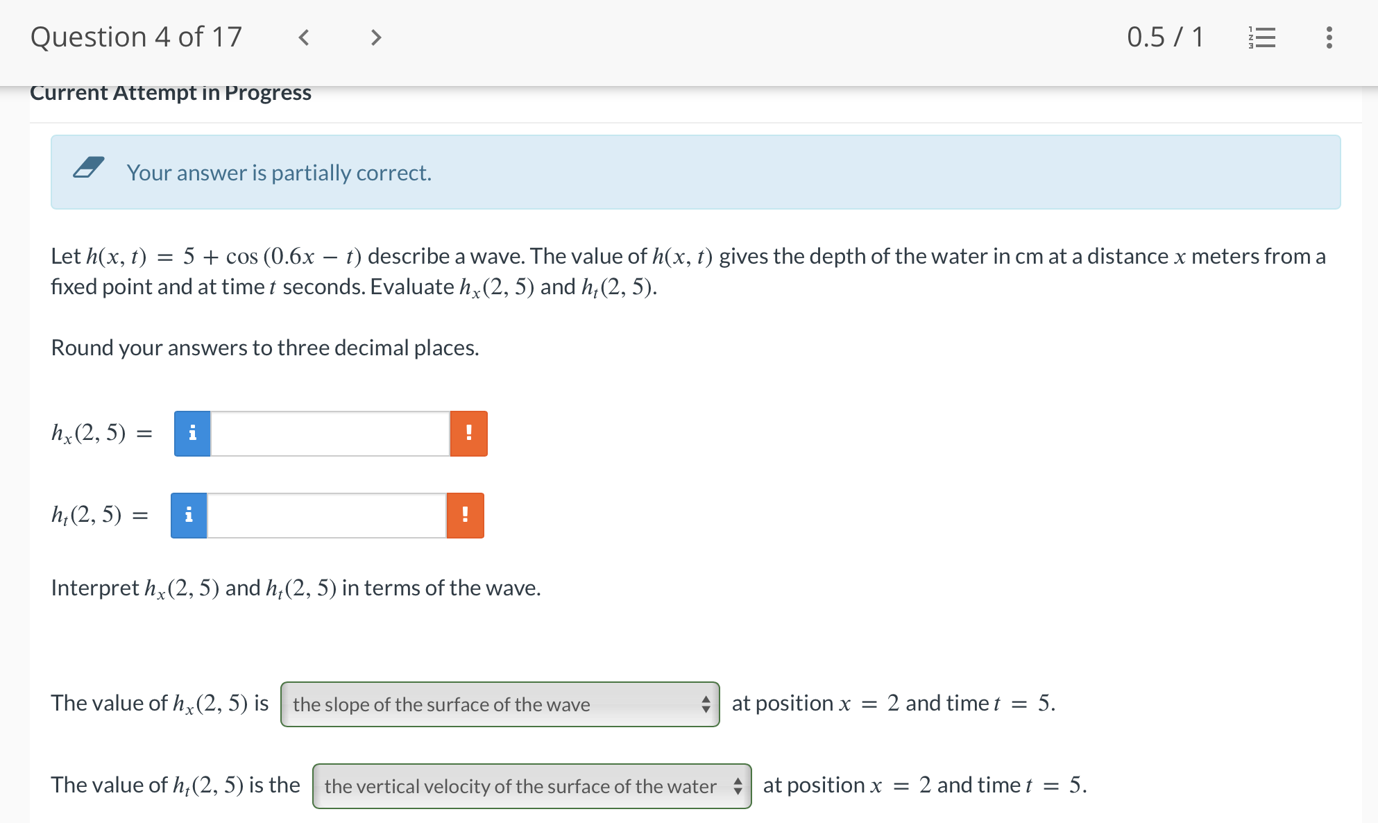 Solved Current Attempt in ProgressYour answer is partially | Chegg.com