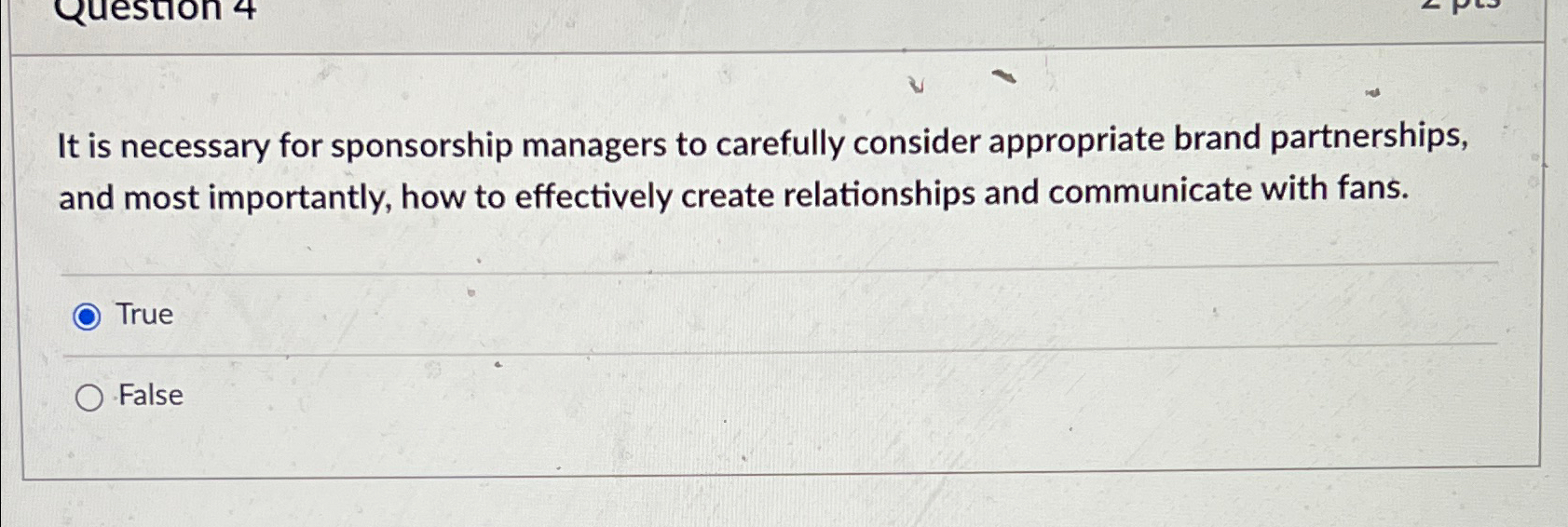 Solved It is necessary for sponsorship managers to carefully | Chegg.com