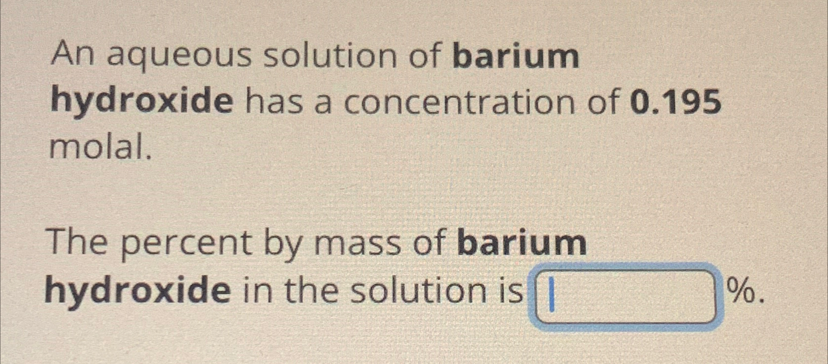 Solved An aqueous solution of barium hydroxide has a | Chegg.com