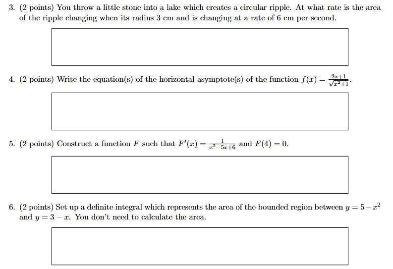 Solved (2 ﻿points) ﻿You throw a little stone into a lake | Chegg.com