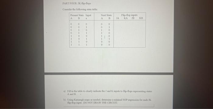 Solved Consida the follawing state bable: i) Fill in the | Chegg.com