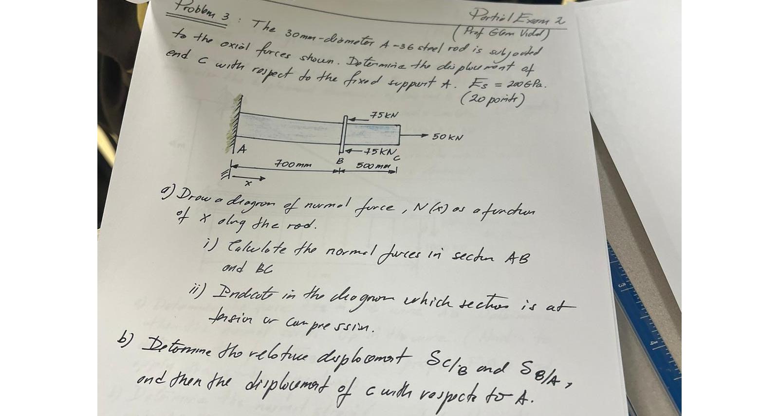 Solved Pontid (Exom 2 ﻿Prof GCom Vidd)rod is suljoctedto the | Chegg.com