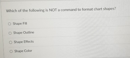 Solved Which of the following is NOT a command to format | Chegg.com