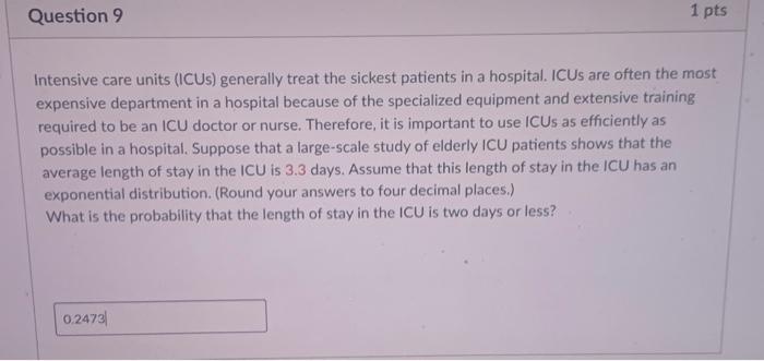 Solved Intensive care units (ICUs) generally treat the | Chegg.com