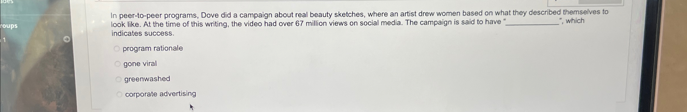 Solved In peer-to-peer programs, Dove did a campaign about | Chegg.com