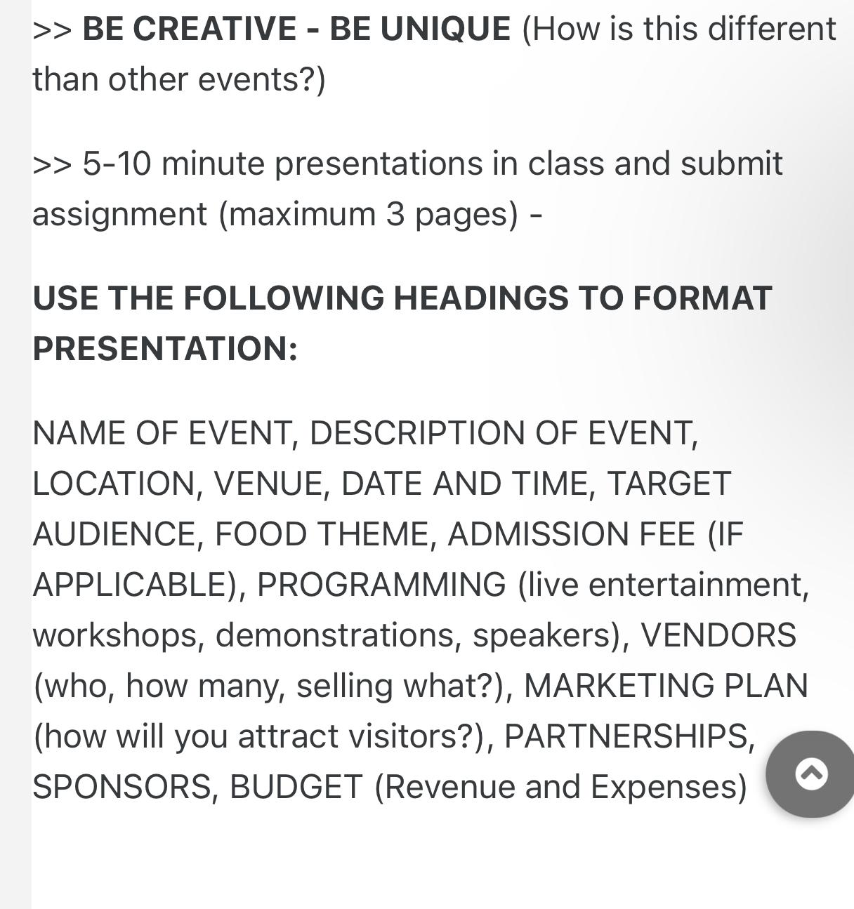 Solved USE THE FOLLOWING HEADINGS TO FORMAT | Chegg.com
