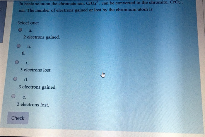 Solved In basic solution the chromate ion, CrO2, can be | Chegg.com