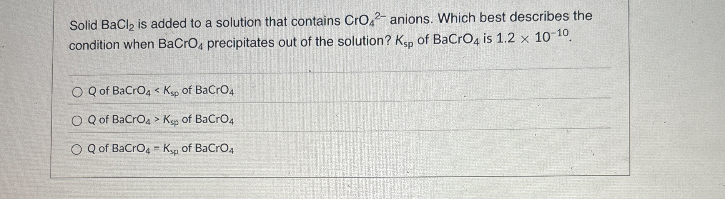High Quality SOLUTION Solid BaCl2 ﻿is added to a solution that contains ...