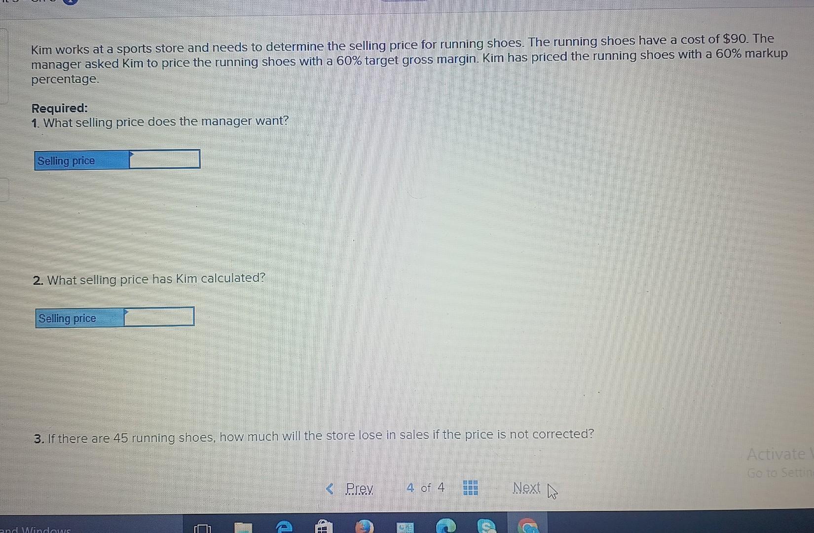 Solved Kim works at a sports store and needs to determine | Chegg.com