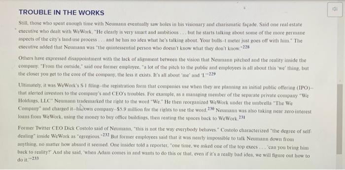 Solved Adam Neumann's Rise and Fall at WeWork In 2001, | Chegg.com