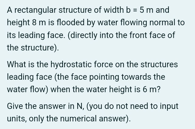 Solved A rectangular structure of width b=5m ﻿and height 8m | Chegg.com