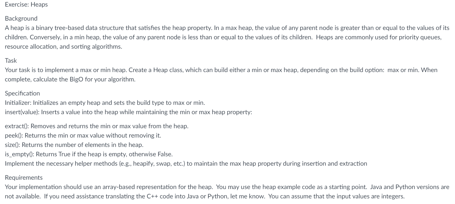 Solved In C++ ﻿PleaseA heap is a binary tree-based data | Chegg.com