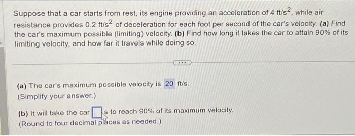 Solved Suppose that a car starts from rest, its engine | Chegg.com