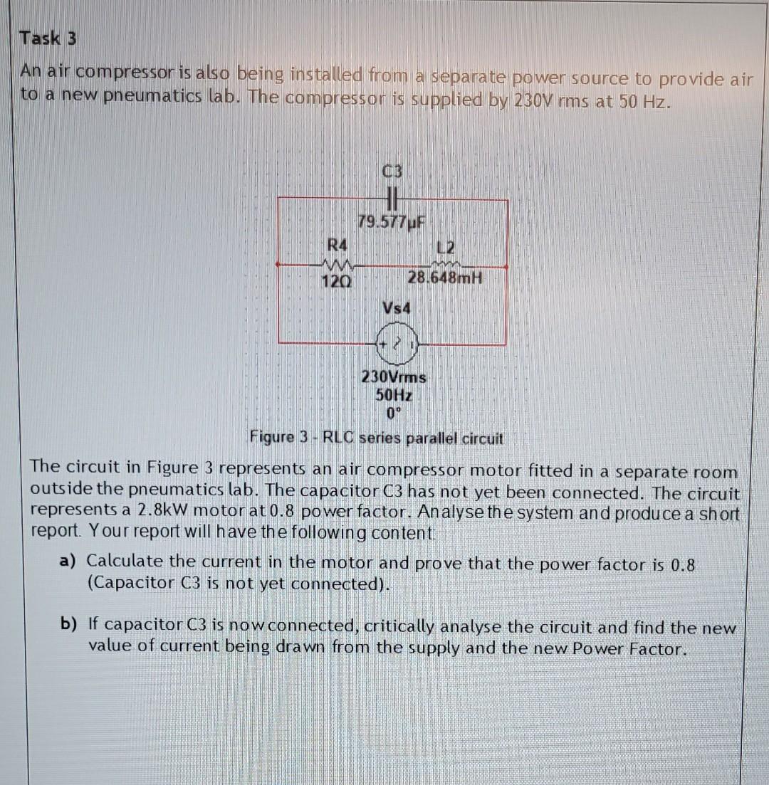 Solved An air compressor is also being installed from a | Chegg.com