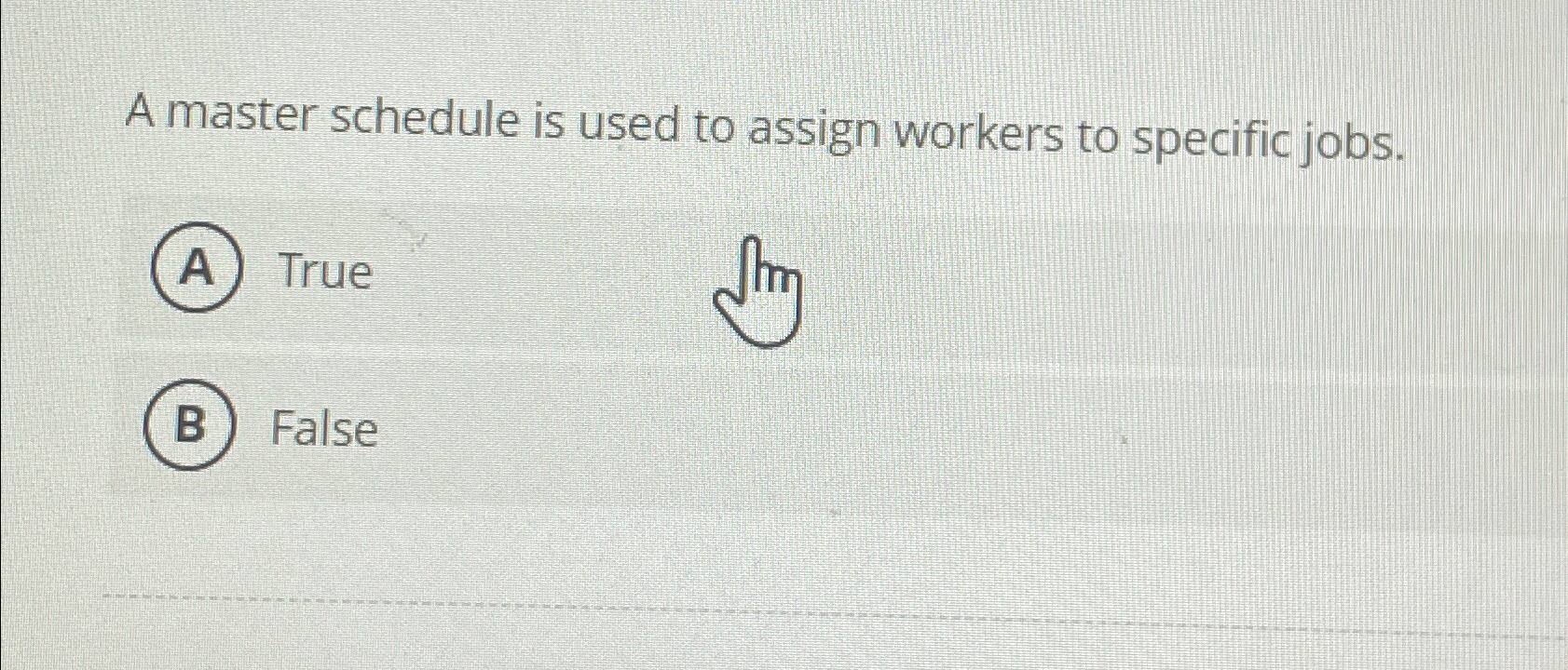 Solved A master schedule is used to assign workers to | Chegg.com