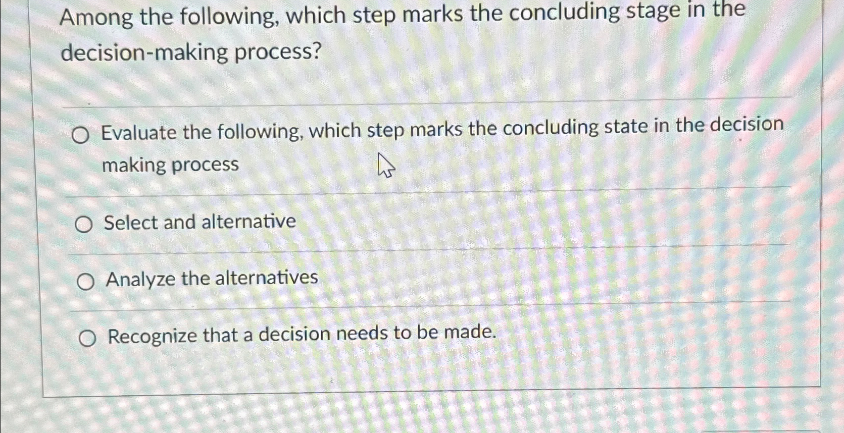 Solved Among the following, which step marks the concluding | Chegg.com
