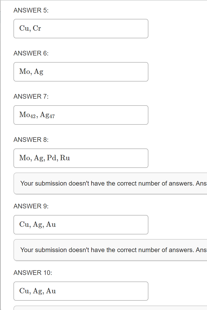 Solved Which of the transition elements in the second | Chegg.com
