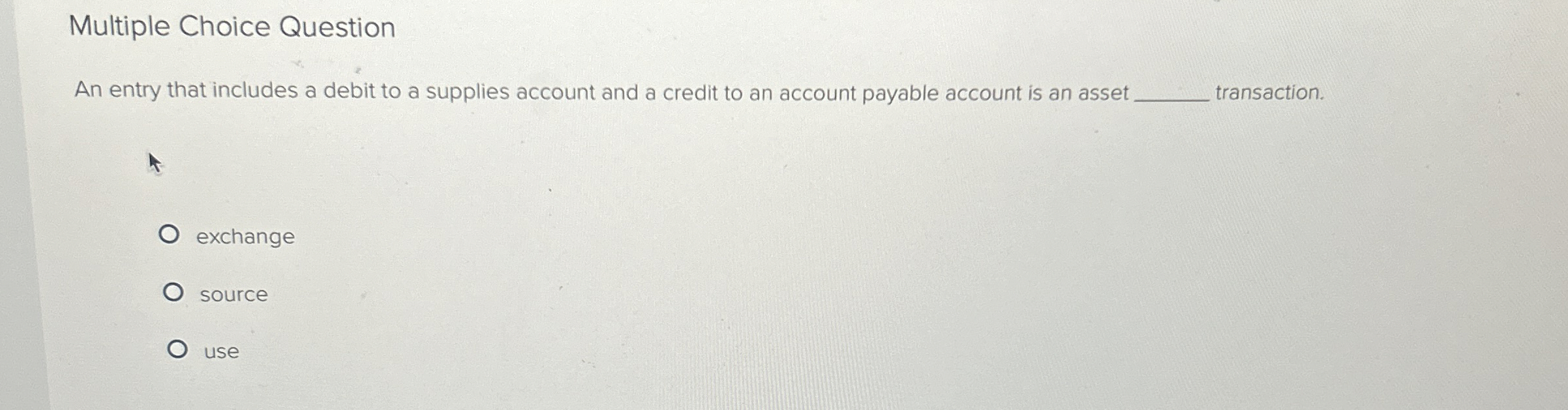 Solved Multiple Choice QuestionAn entry that includes a | Chegg.com