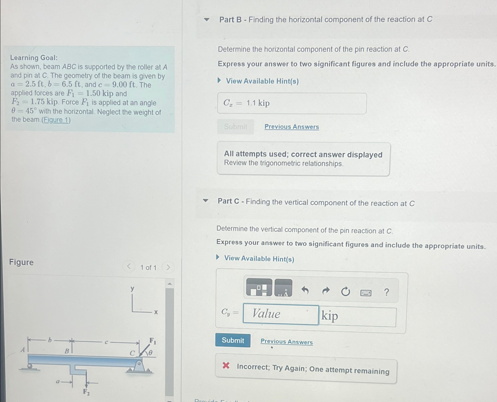 Solved Part B - ﻿Finding the horizontal component of the | Chegg.com