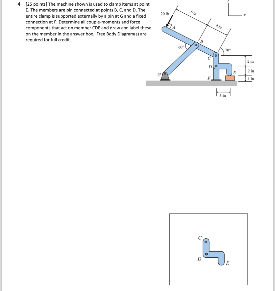Solved [25 ﻿points] ﻿The machine shown is used to clamp | Chegg.com