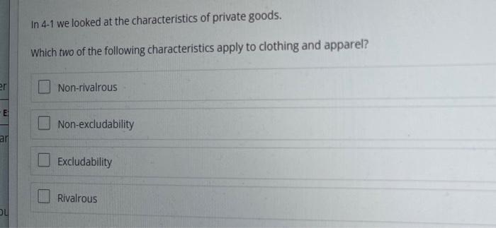 Solved Which two of the following characteristics apply to | Chegg.com