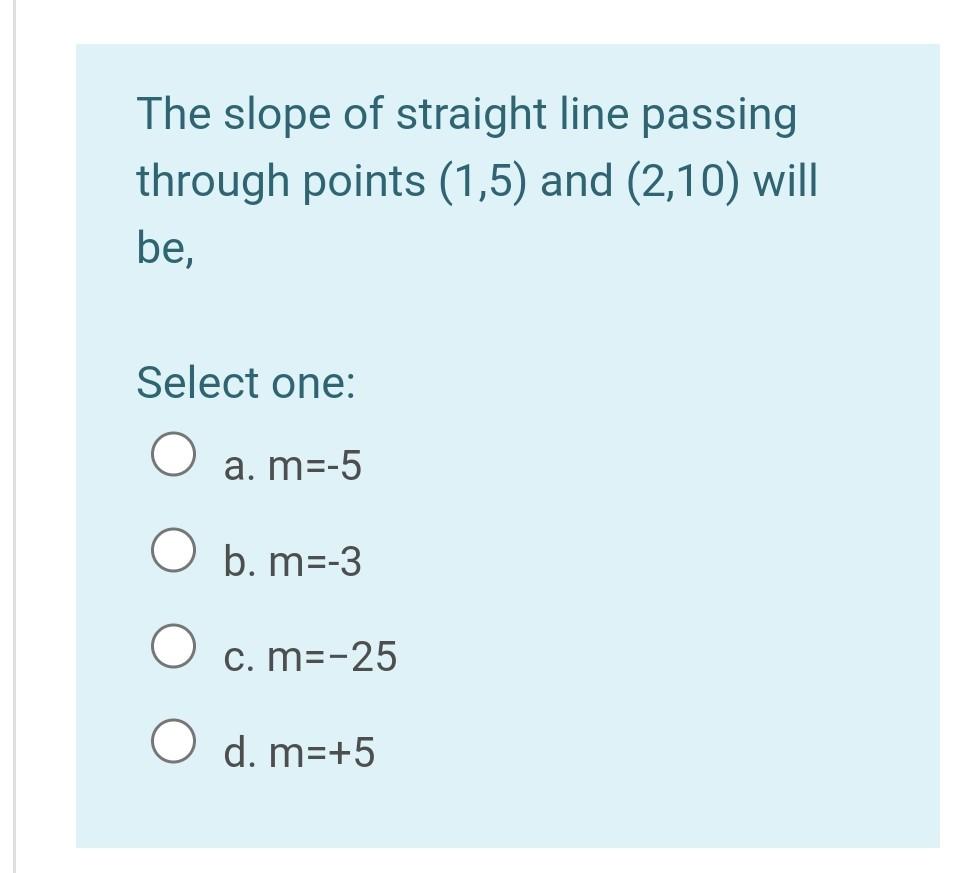 Solved The slope of straight line passing through points | Chegg.com