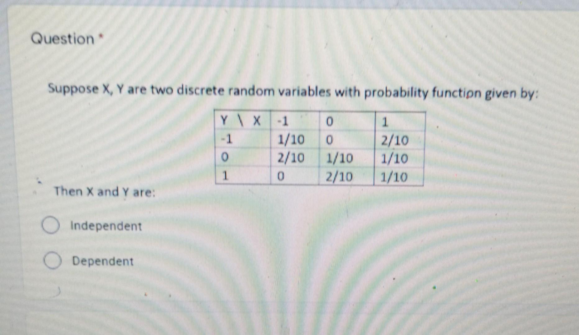 Solved Question Suppose X, Y are two discrete random | Chegg.com