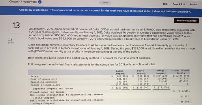 Solved Saved Help Save & Exit Submit Chapter 7 Homework | Chegg.com