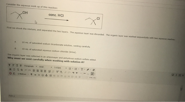 Solved Consider the aqueous work up of this reaction: ОН xº | Chegg.com