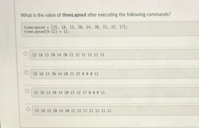 Solved What is the value of timeLapsed after executing the | Chegg.com