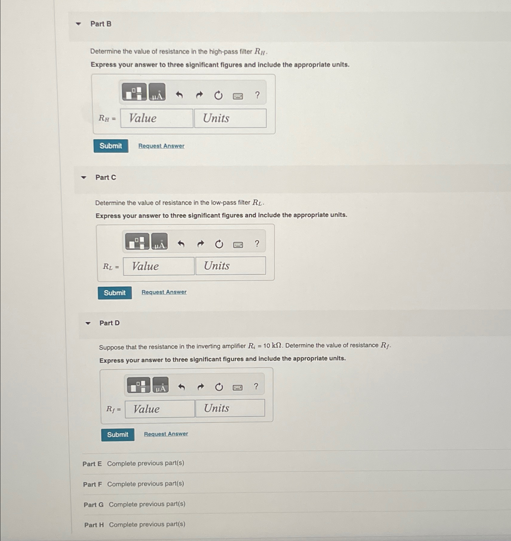 Solved Using C=35nF ﻿capacitors, design an active | Chegg.com