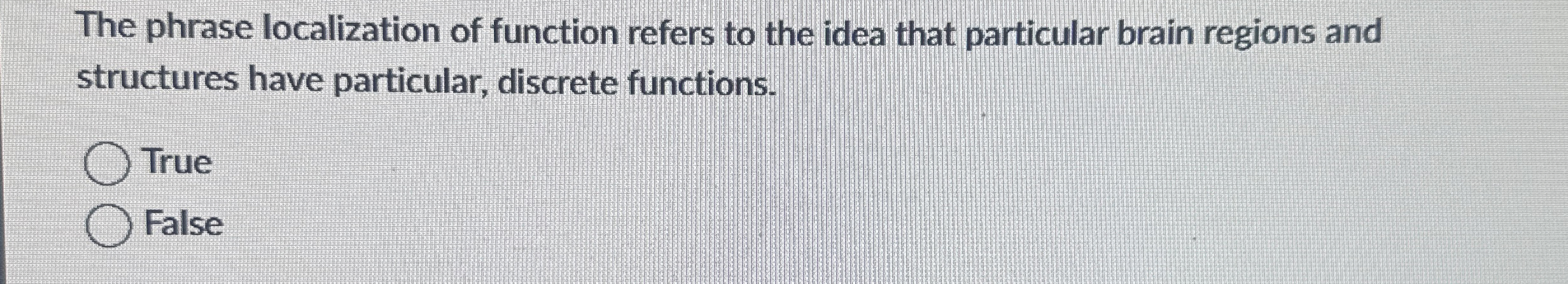 Solved The phrase localization of function refers to the | Chegg.com