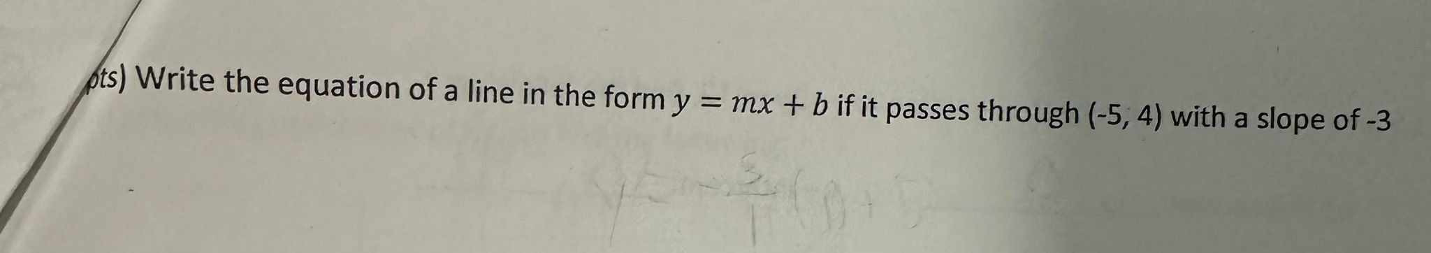 Solved Write the equation of a line in the form y=mx+b ﻿if | Chegg.com