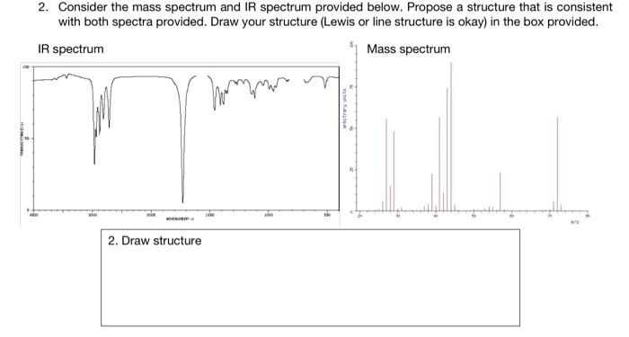 2. Consider the mass spectrum and IR spectrum | Chegg.com