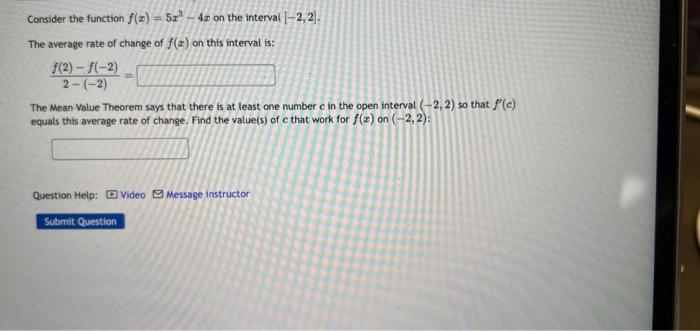 Solved Consider the function f(x)=5x3−4x on the interval | Chegg.com