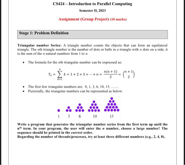 Solved Triangular number Series: A triangle number counts | Chegg.com