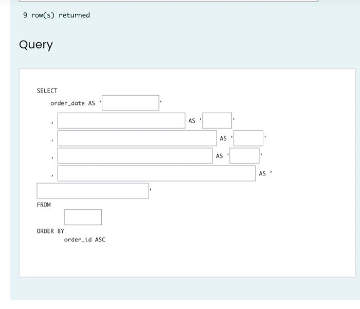 Solved Write a SQL query that satisfies the requirements | Chegg.com